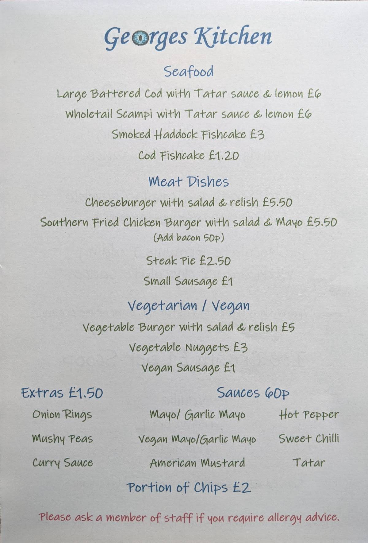 Menu at George & Dragon pub & bar, Bristol, High St