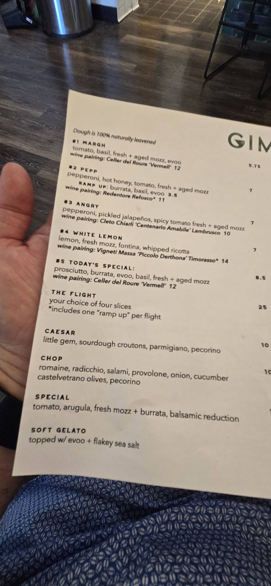 Menu at Gimani pub & bar, Albuquerque
