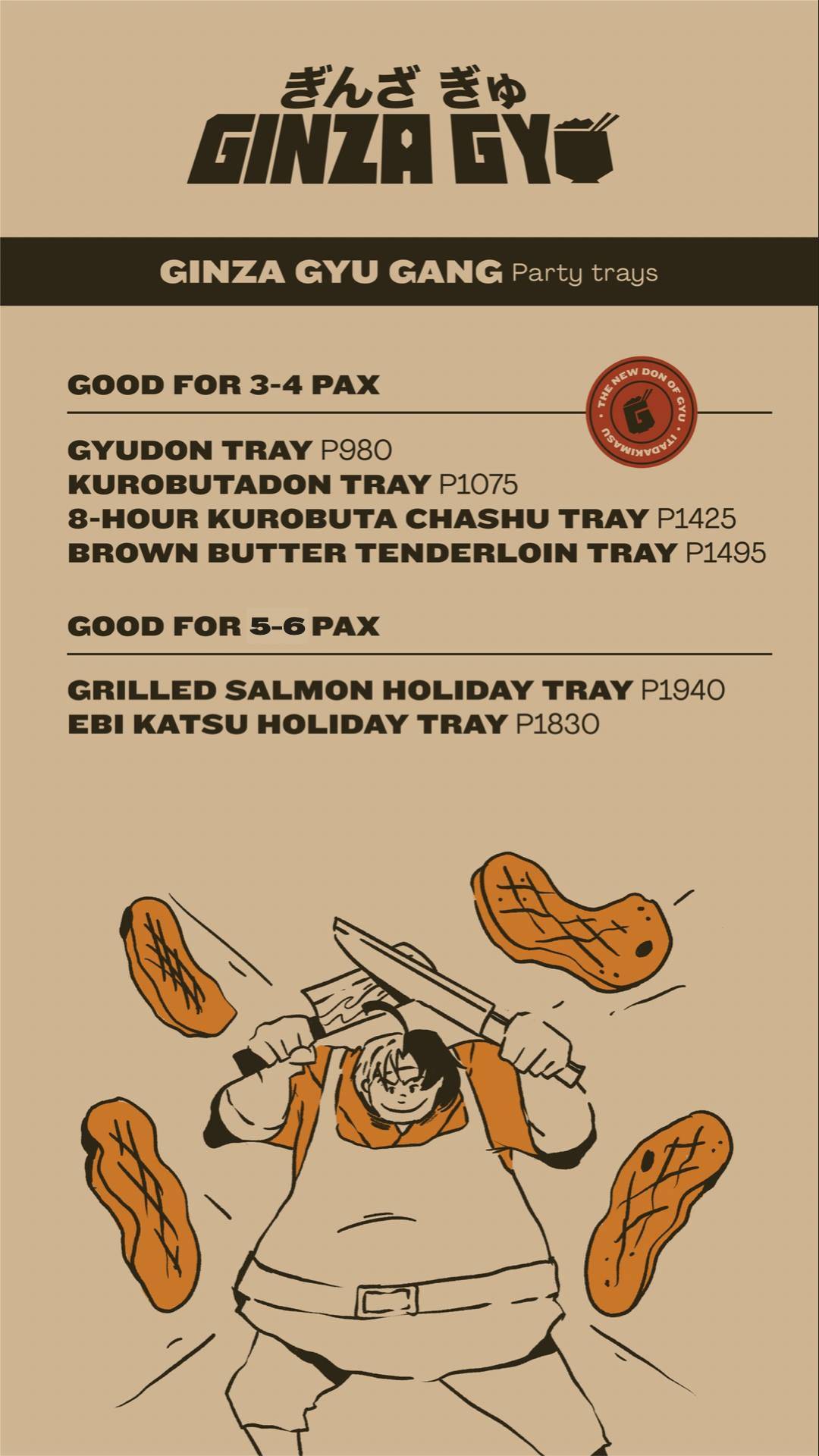 Menu at Ginza Gyu Philippines restaurant, Makati