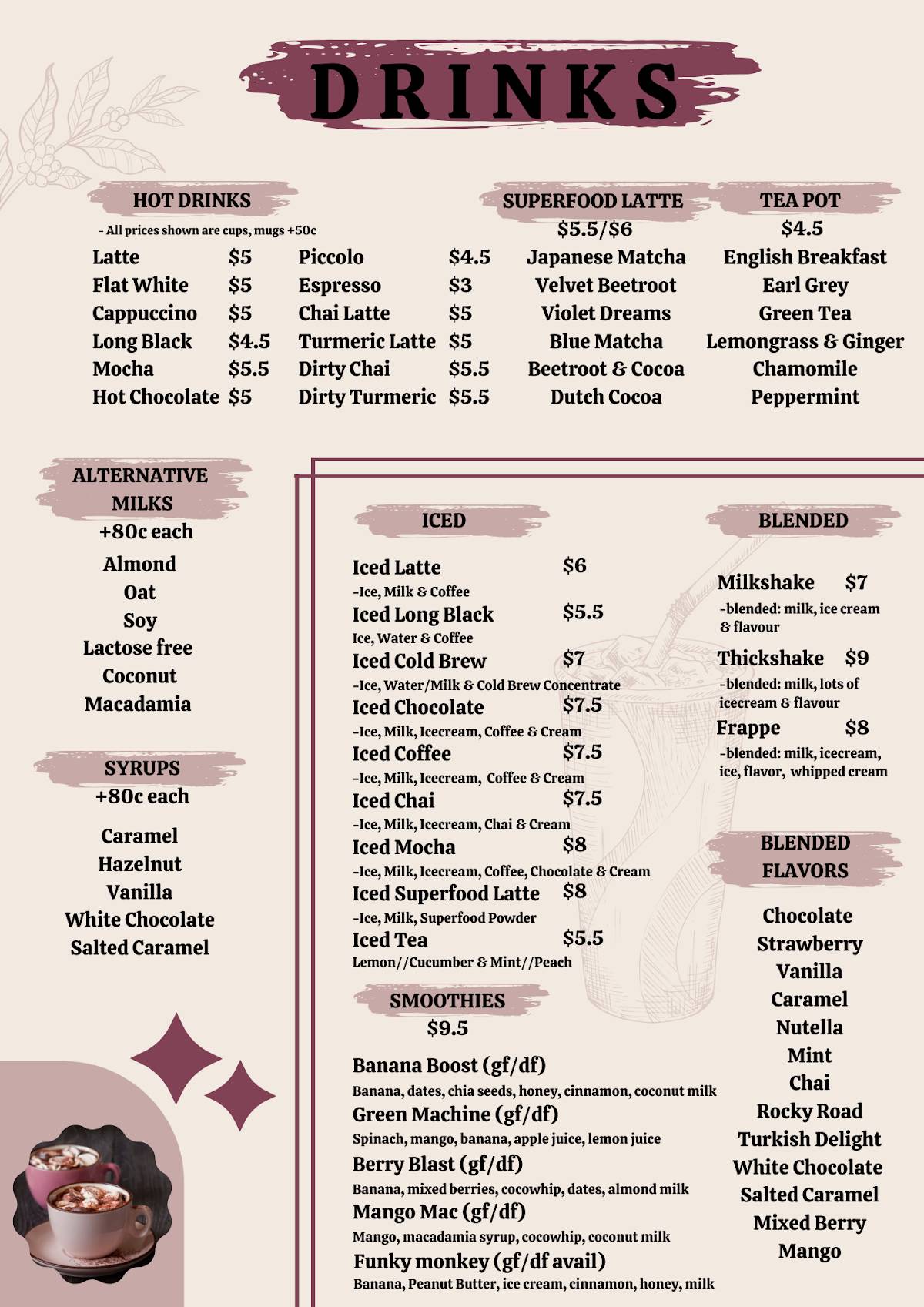 Menu at Boy Espresso Bar, Gladstone Central