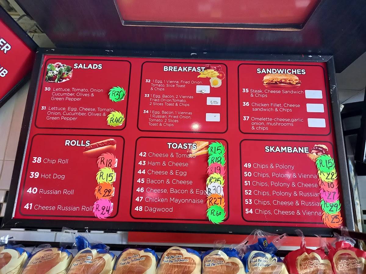 Menu at Glamour Magic Three Rivers restaurant, Vereeniging