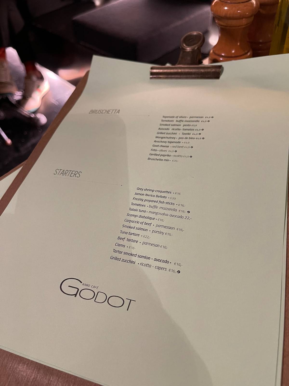 Speisekarte von Godot, Gent