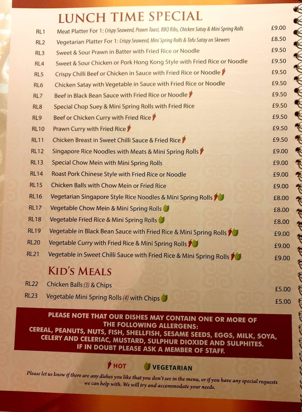 Menu at Golden Palace restaurant, Oxted, 40 Station Rd W