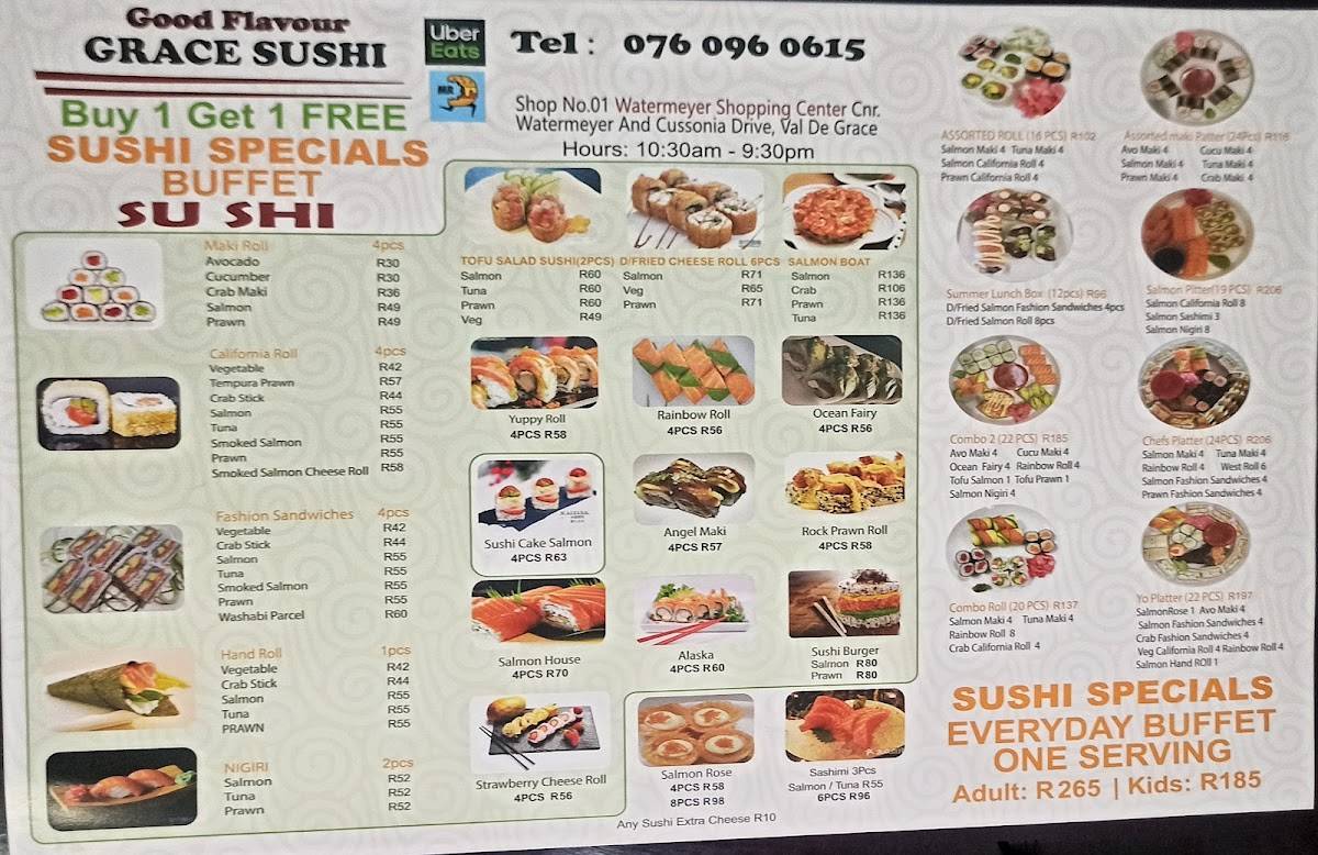 Menu at Good Flavour Grace Sushi - Silverton restaurant, Pretoria