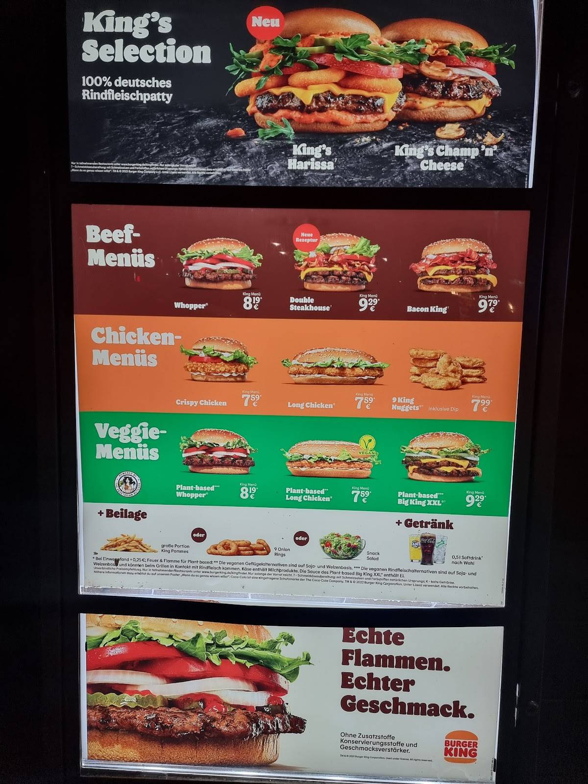 Speisekarte von BURGER KING Deutschland GmbH fast Food, Goslar