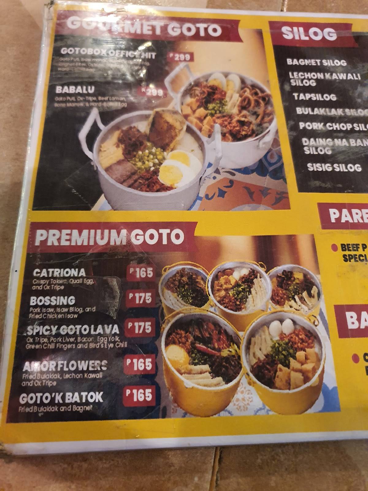 Carta del restaurante Gotobox Malolos, Malolos