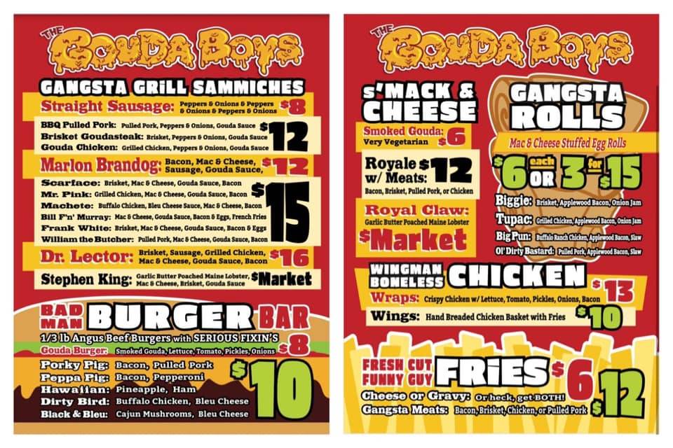 Menu at Gouda Boys BBQ, Waterville