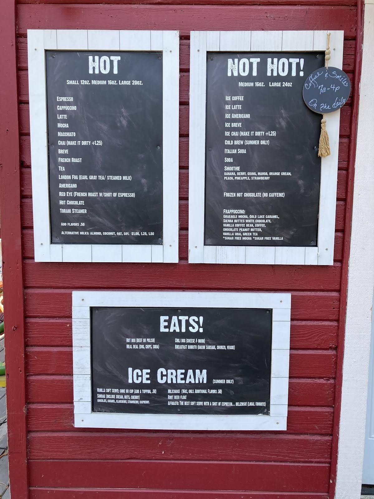 Menu at Graeagle Outpost, Graeagle, CA-89