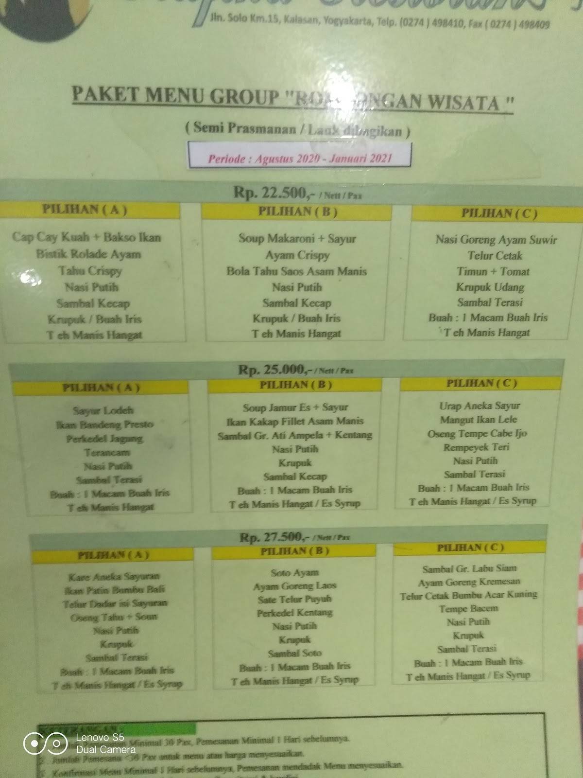 Menu at Grafika Restaurant, Tamanmartani