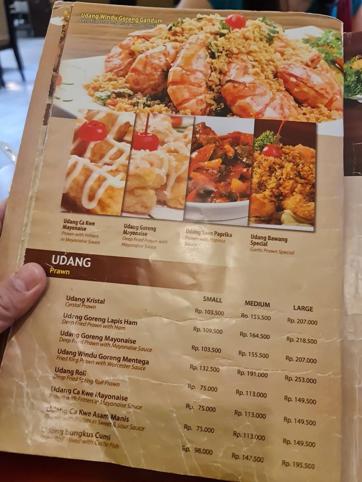 Menu at Grand Royal Restaurant, Surabaya