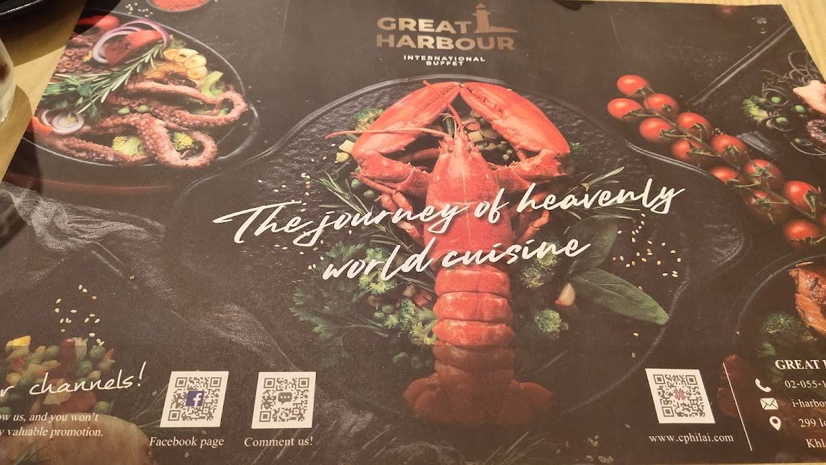 Menu at Great Harbour International Buffet restaurant, Bangkok