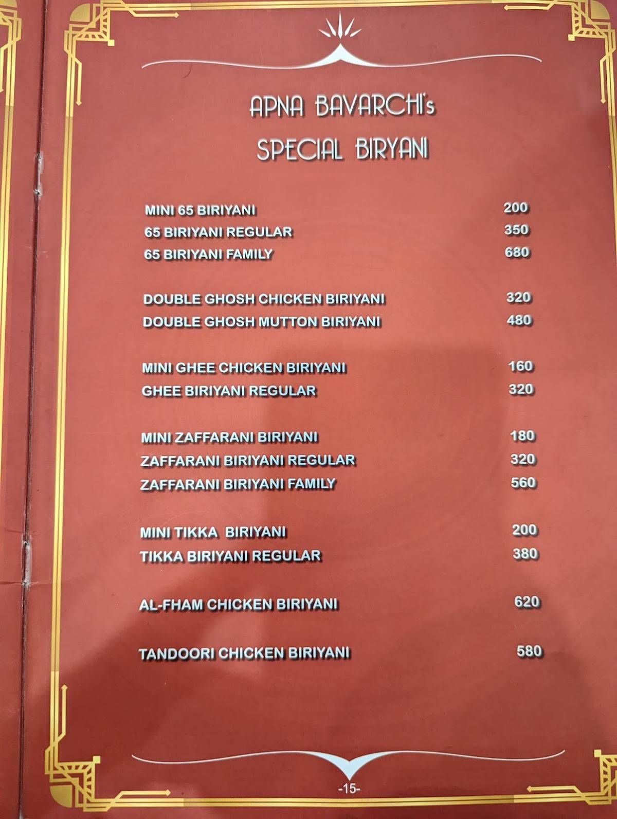 Menu at Green Bawarchi Restaurant, Choutuppal