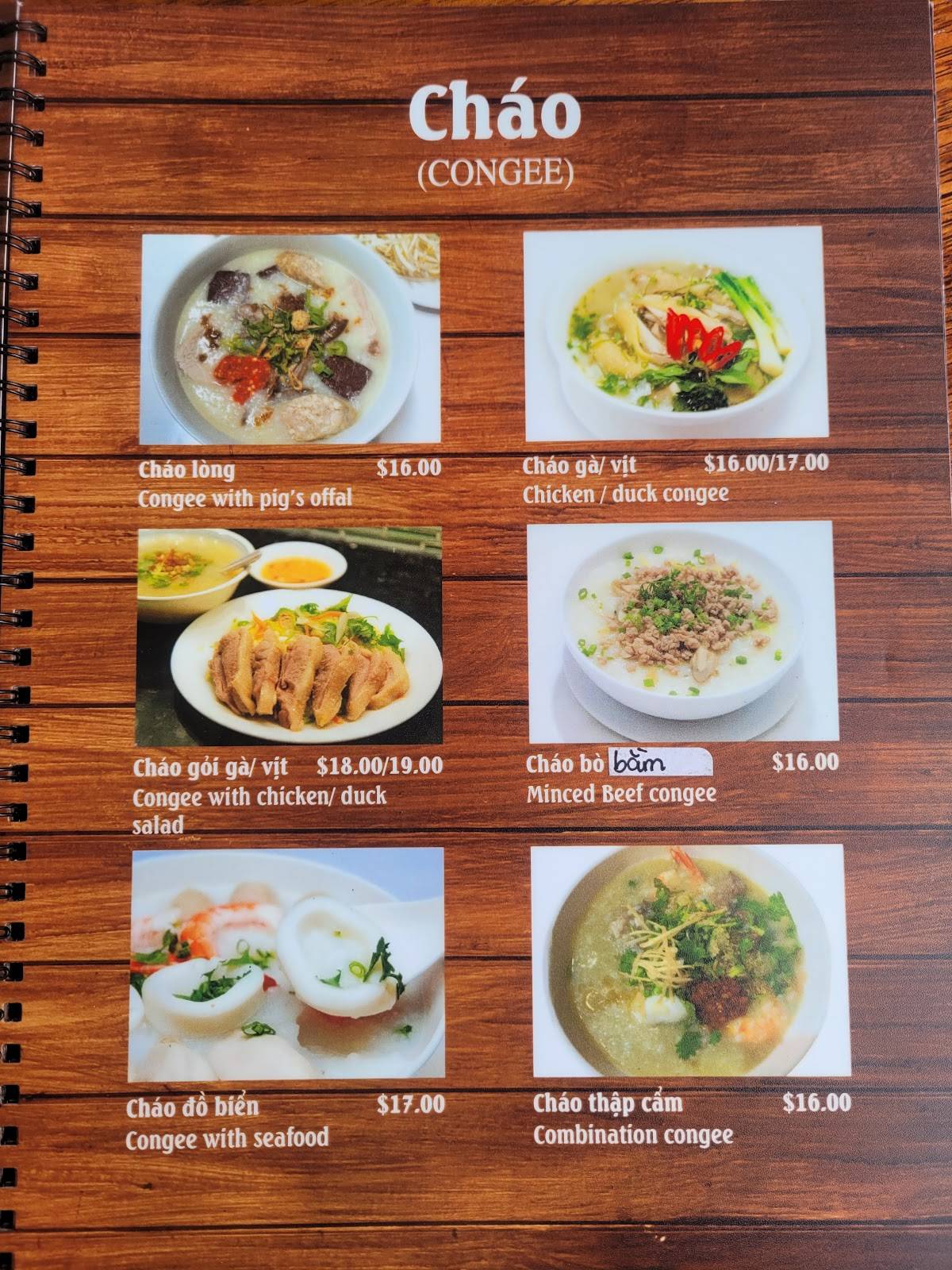 Menu at Chac's Lang Nuong restaurant, Inala, 13 Corsair Ave