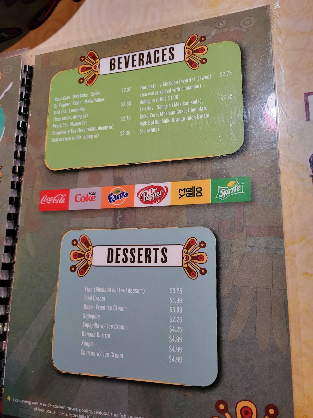Menu at Monterrey Mexican Restaurant, Greeneville, Tusculum Blvd