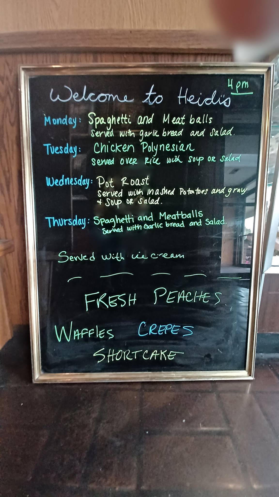 Menu at Heidi's Of Gresham restaurant, Gresham, NE Cleveland Ave