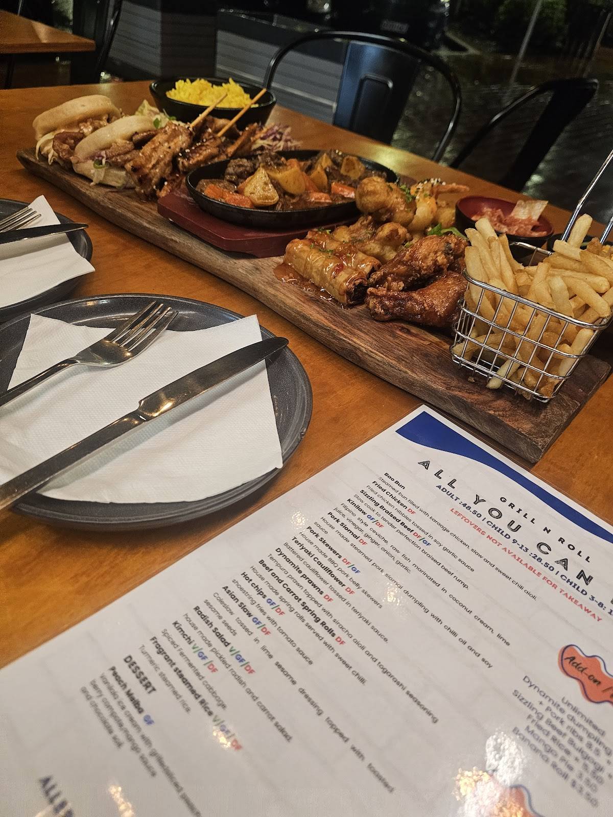 Menu at Grill N Roll restaurant, Rotorua