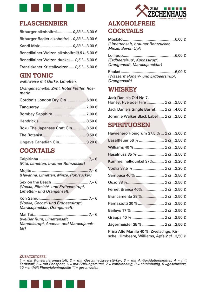 Speisekarte von Grubengaststätte Zum Zechenhaus restaurant, Solms ...