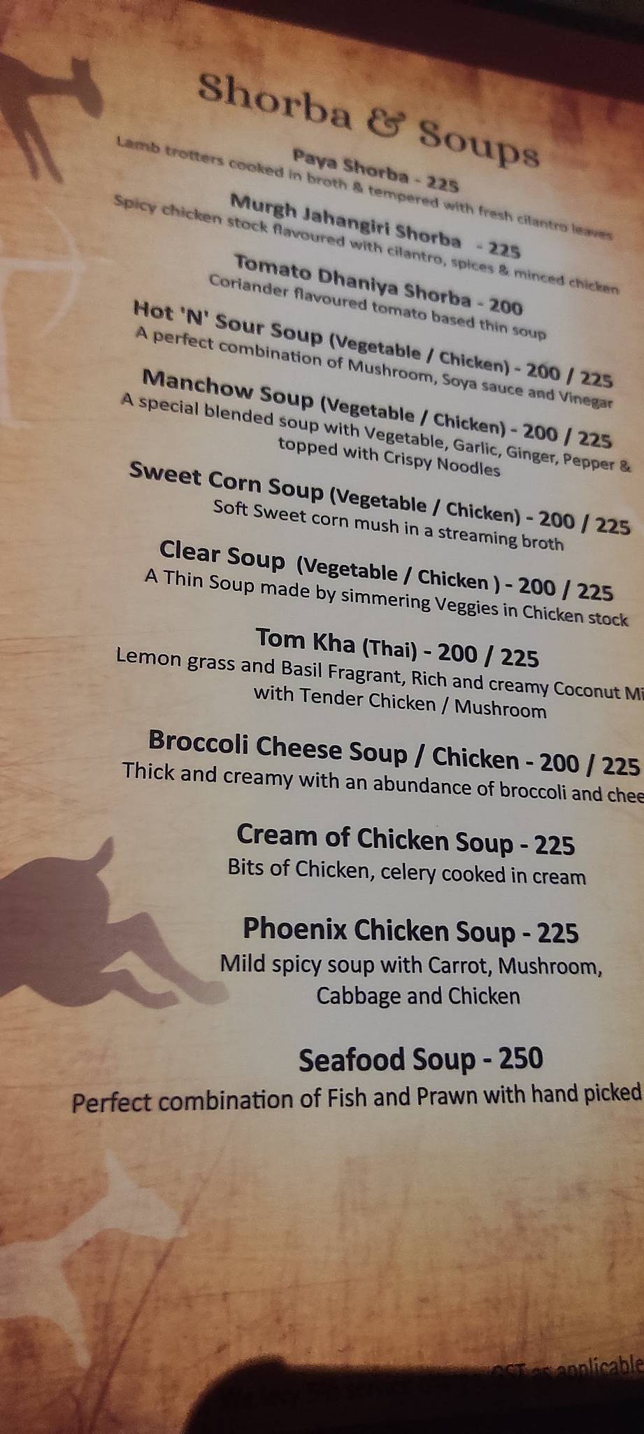 Menu at Gufha Restaurant, Kumarapark, Bengaluru