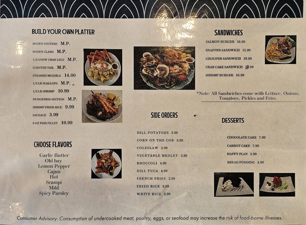 Menu at HAPPY SNAPPER SEAFOOD RESTAURANT, Orlando