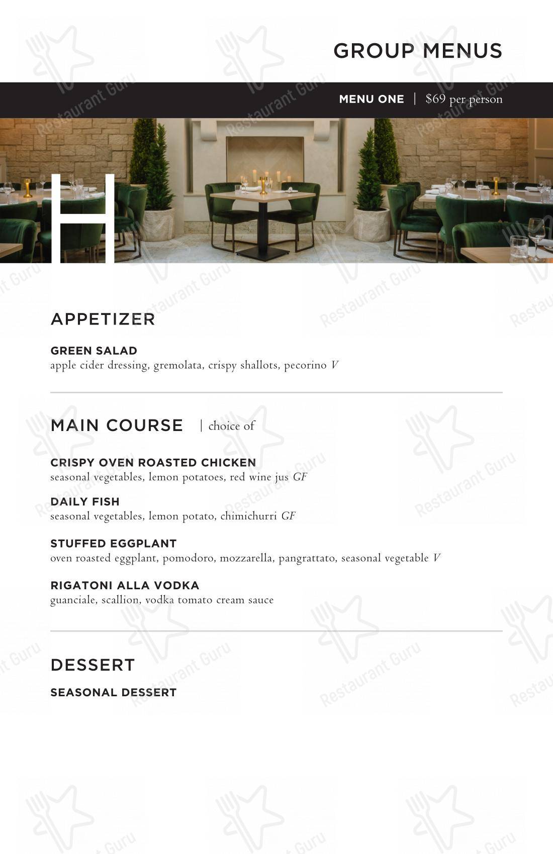 Menu at HEIST Restaurant + Wine Club, Kingston