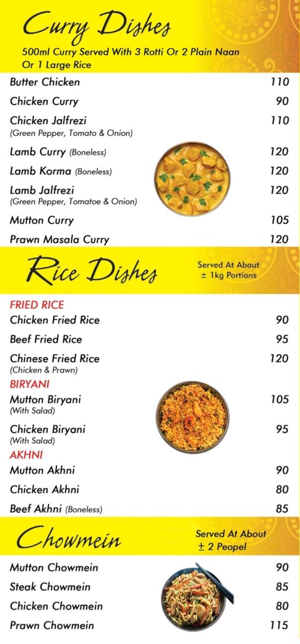 Menu at HOT STUFF Bayview Bayview restaurant, South Africa
