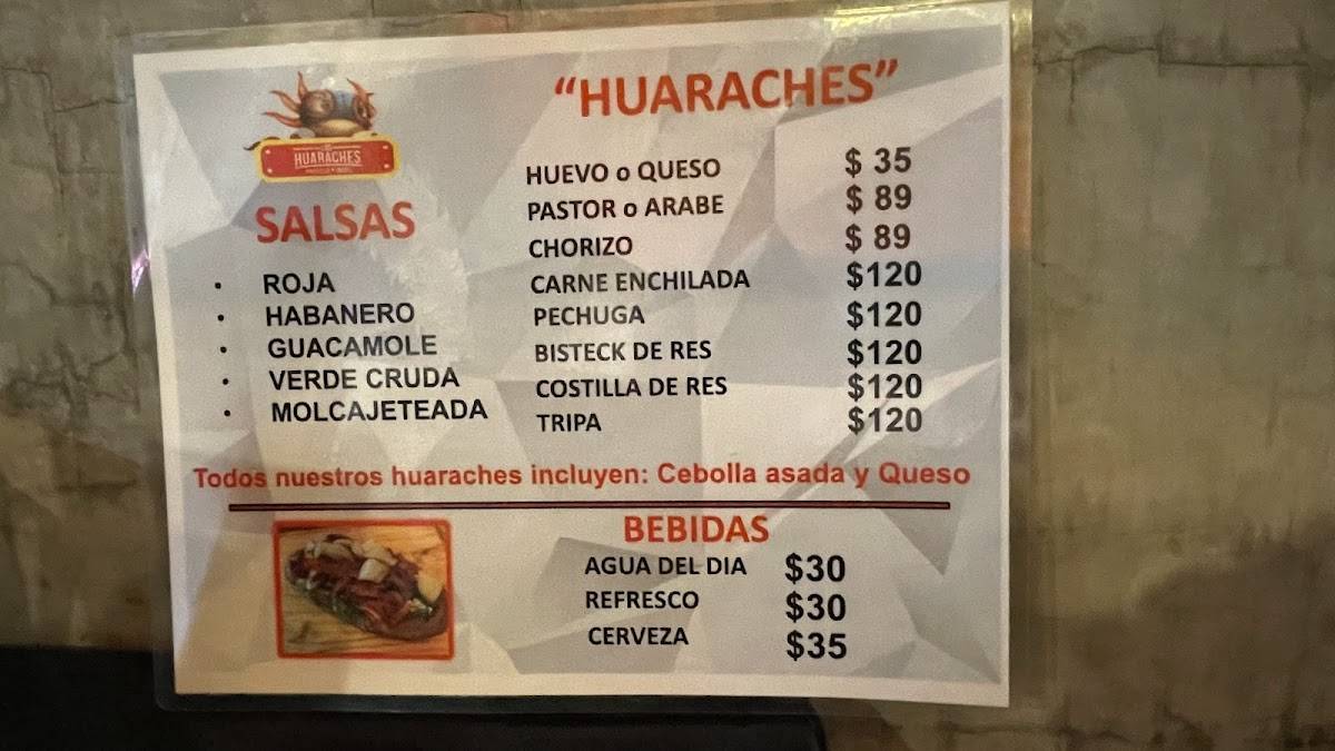 Carta del restaurante HUARACHES AND GRILL, Xalapa Enríquez