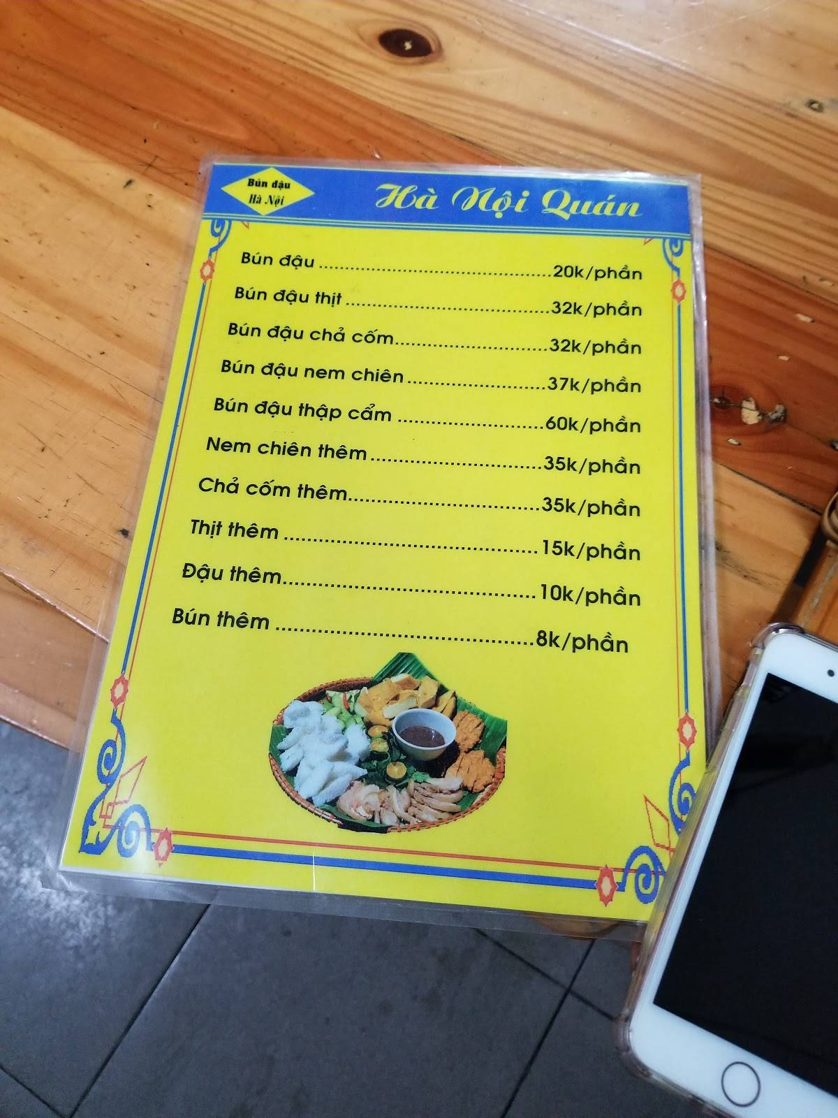 Menu at Hà nội quán - Bún đậu Hà Nội giữa lòng sài gòn restaurant, Ho ...
