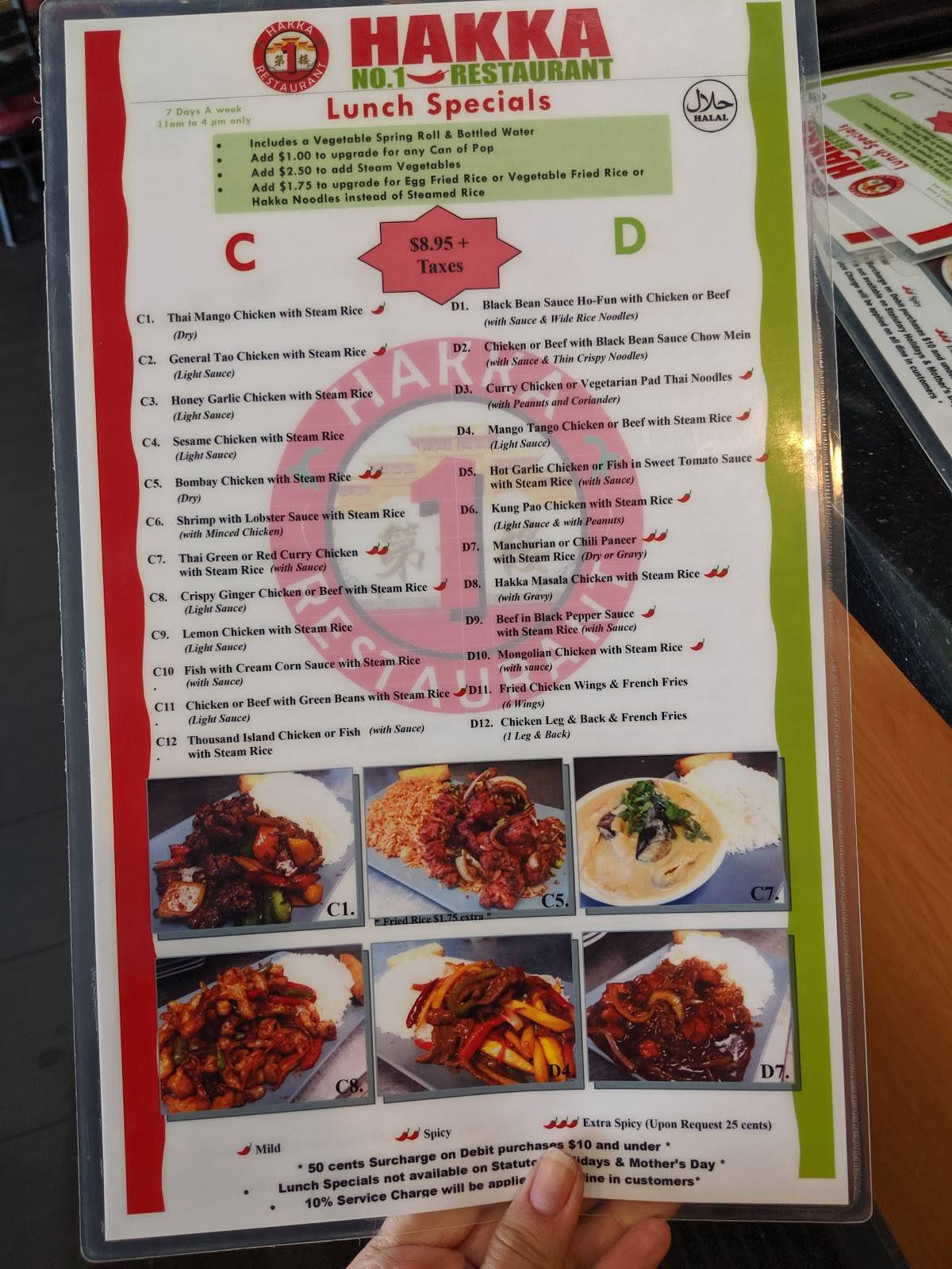 Menu at Hakka No. 1 Cuisine restaurant, Toronto, Keele St
