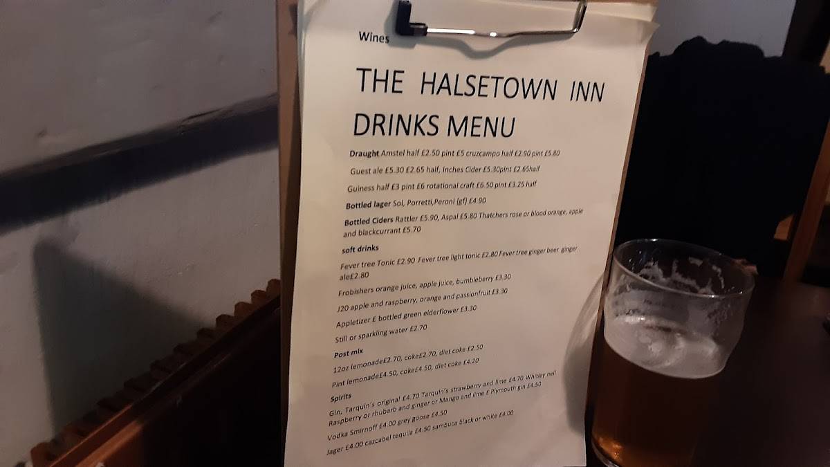 Menu at Halsetown Inn pub & bar, Saint Ives