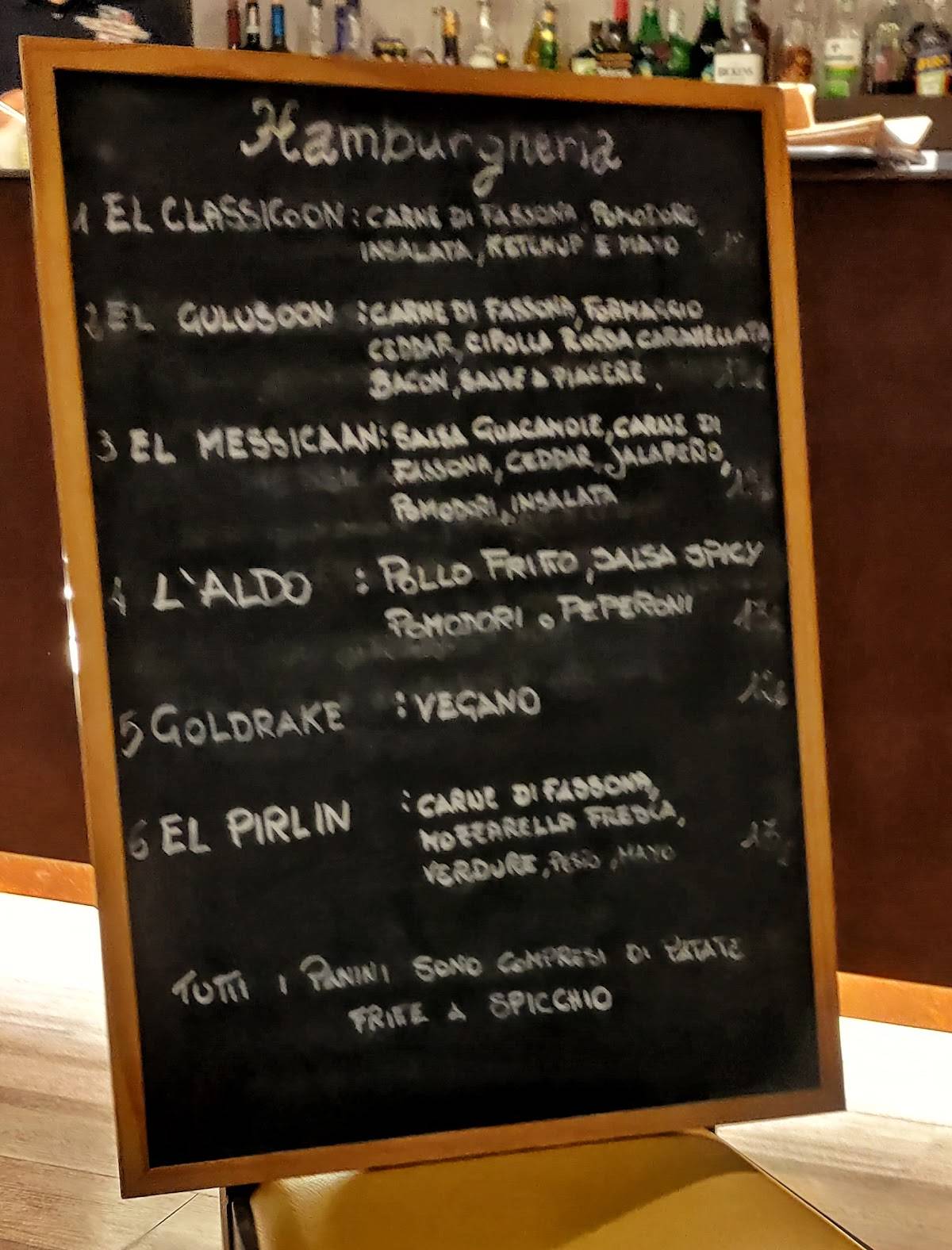 Menu da Hamburgheria Bordigallo ristorante, Cremona