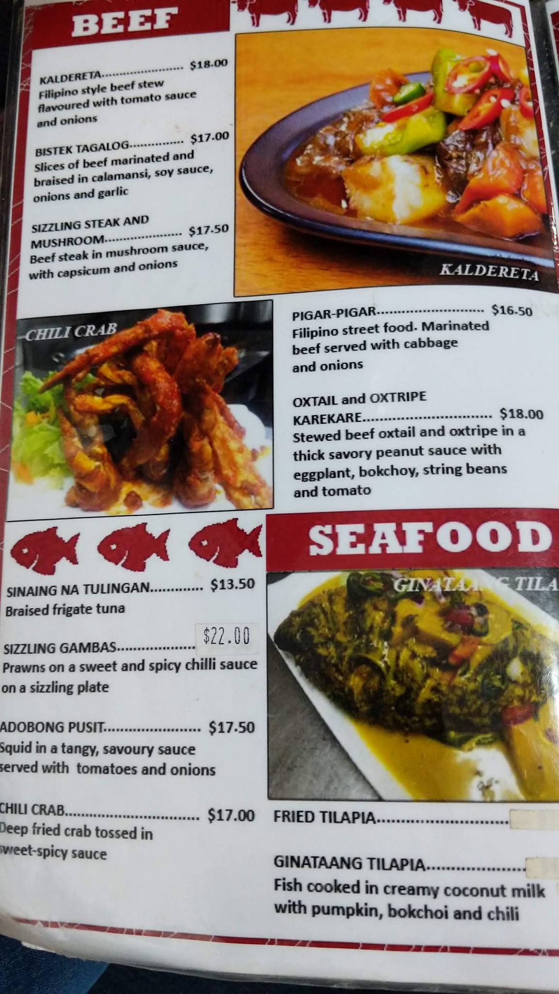 Menu at Ready Eddies Cafe, Cockburn Central