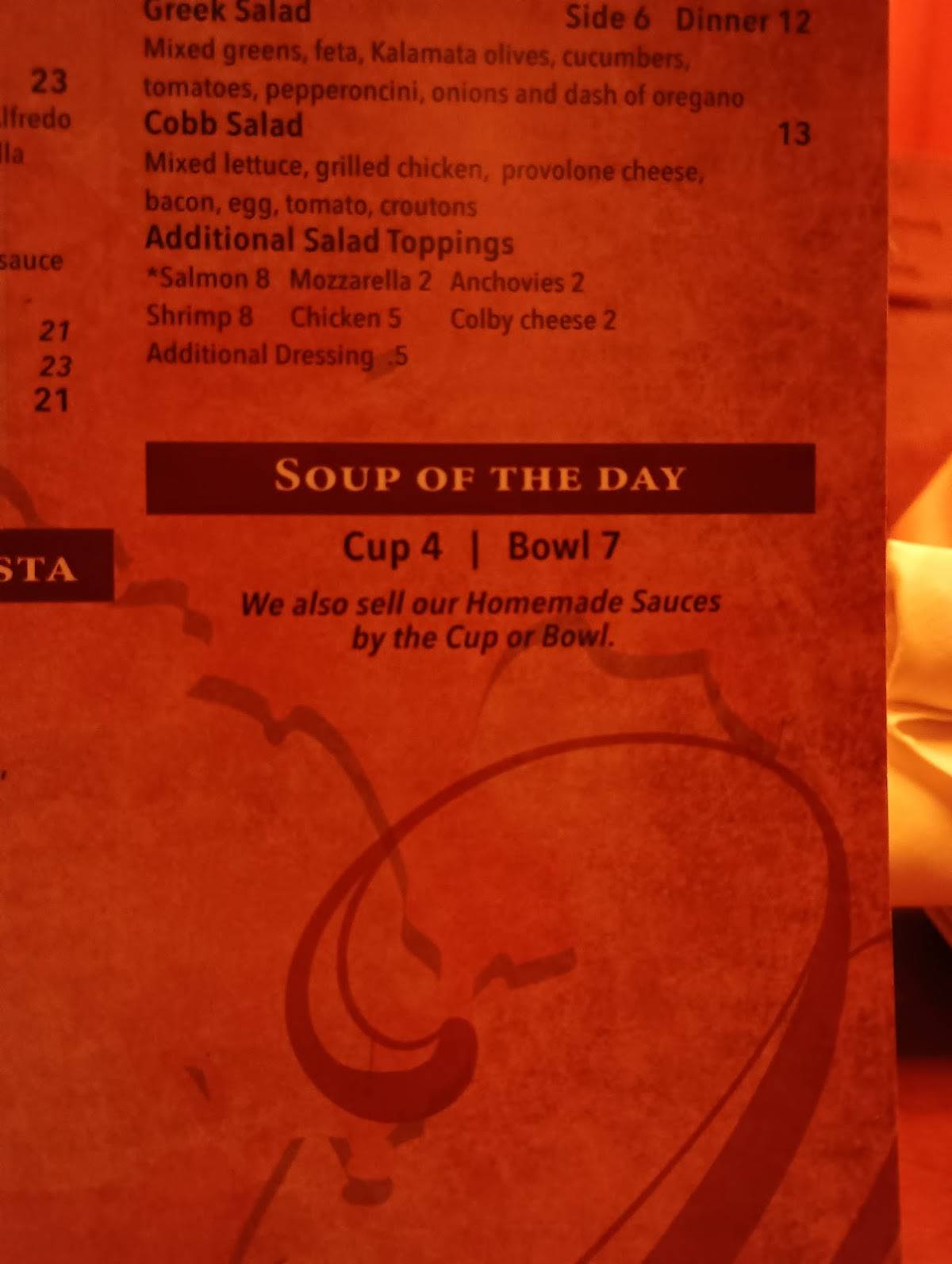 Menu at Mama Rosa's Italian Family Restaurant, Hampton