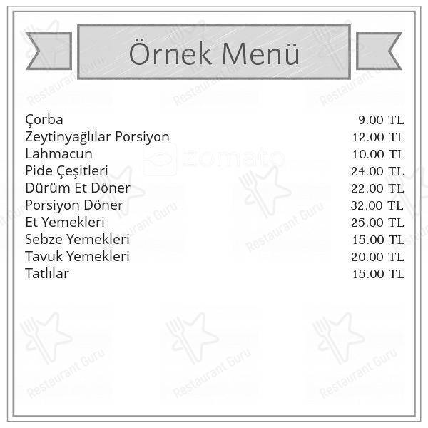 Menu at Han Aras, Istanbul