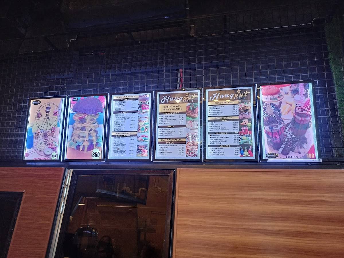 Menu at Hangout Resto-Bohol restaurant, Tagbilaran City