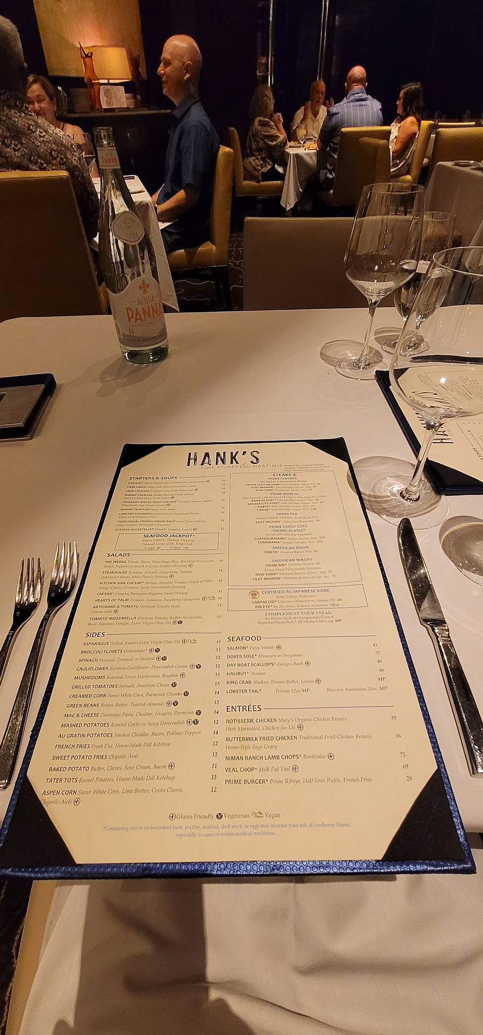 Menu at Hank's Fine Steaks & Martinis pub & bar, Henderson