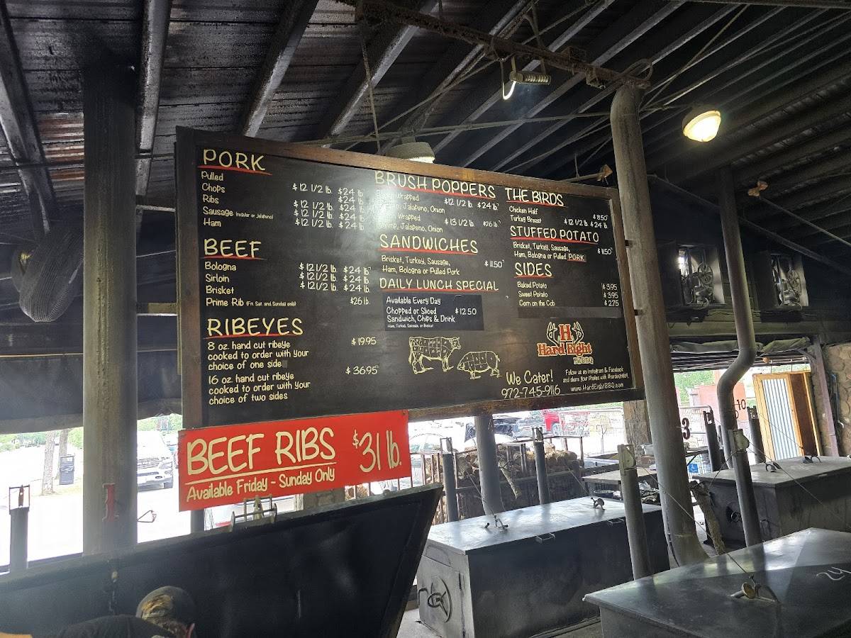 Menu at Hard Eight BBQ, Coppell