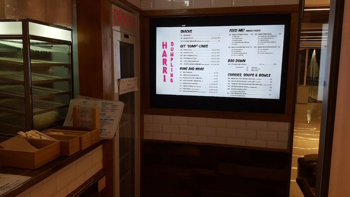 Menu at Harri Dumpling restaurant, Townsville City, 383 Flinders St