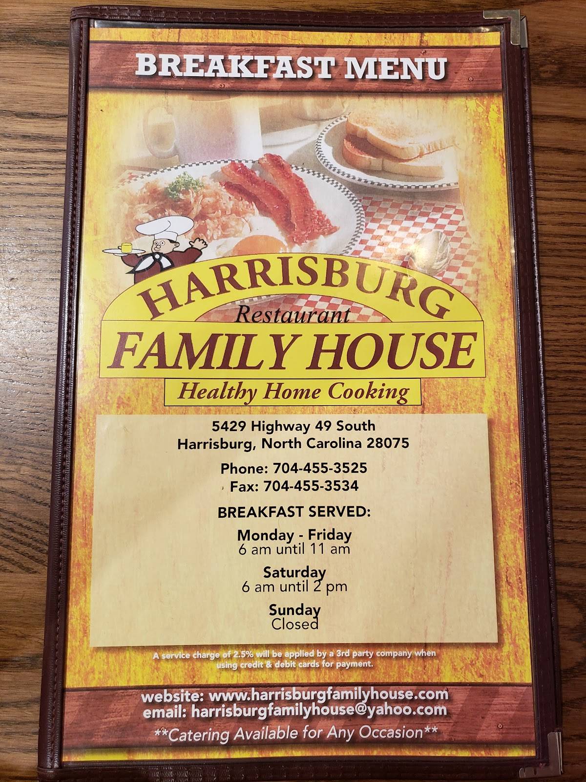 Menu at Harrisburg Family House restaurant, Harrisburg