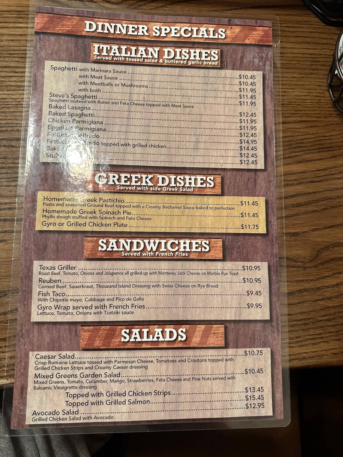 Menu at Harrisburg Family House restaurant, Harrisburg