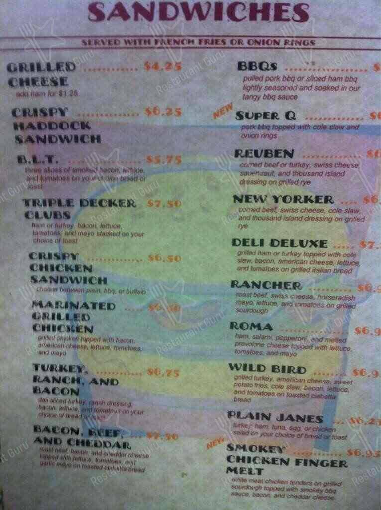 Menu at Harvest Moon restaurant, Williamsport