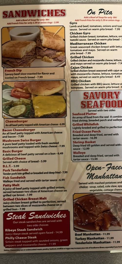 Menu at Harvest Time Family Restaurant, Monticello