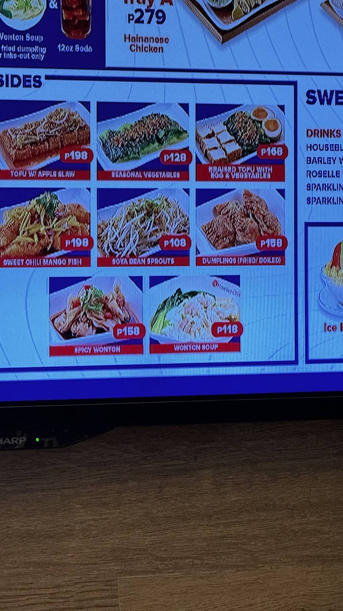 Menu at Hawker Chan SM North EDSA restaurant, Quezon City, M24H+MRF