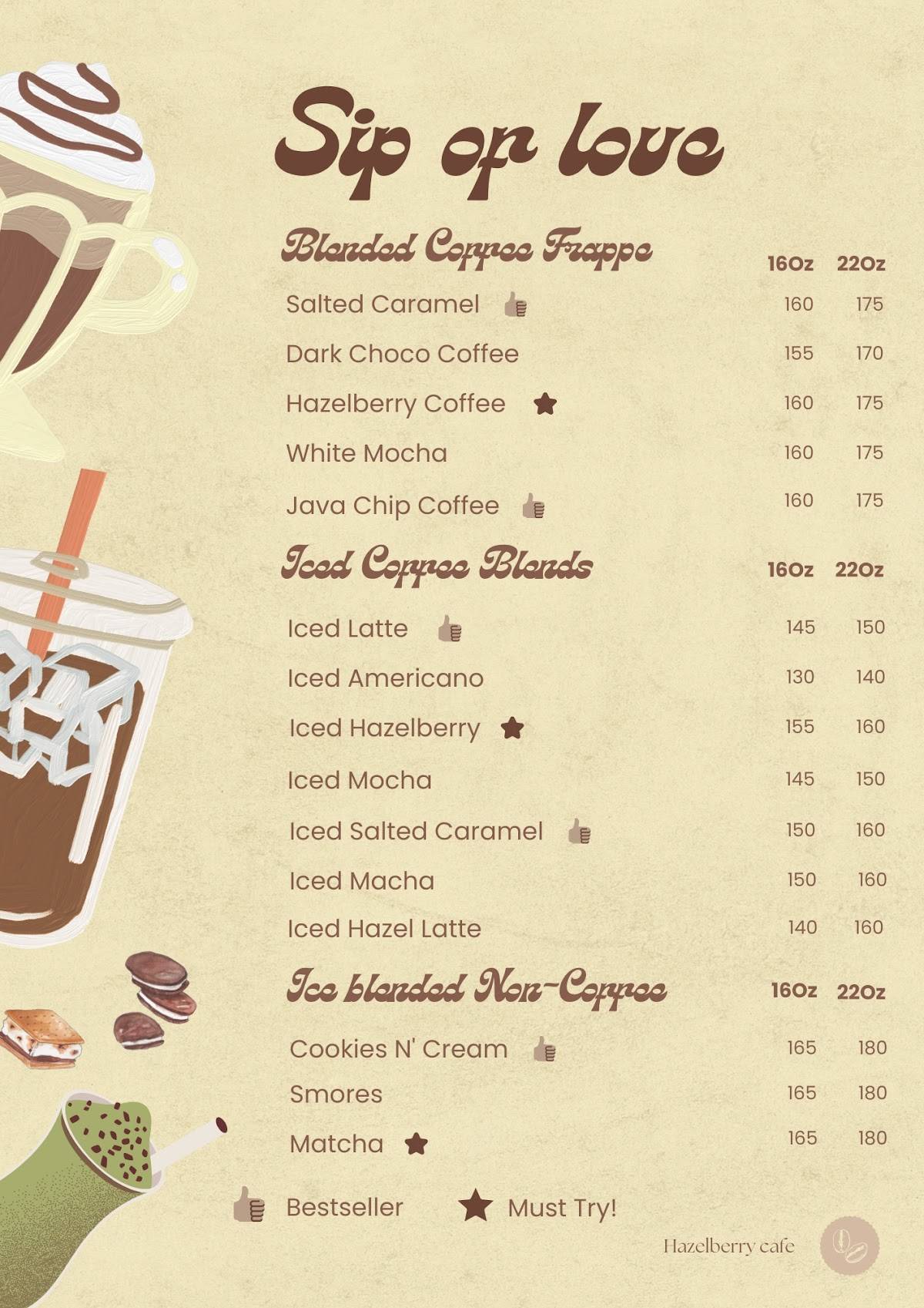 Carta de Hazelberry Café Makati, Makati