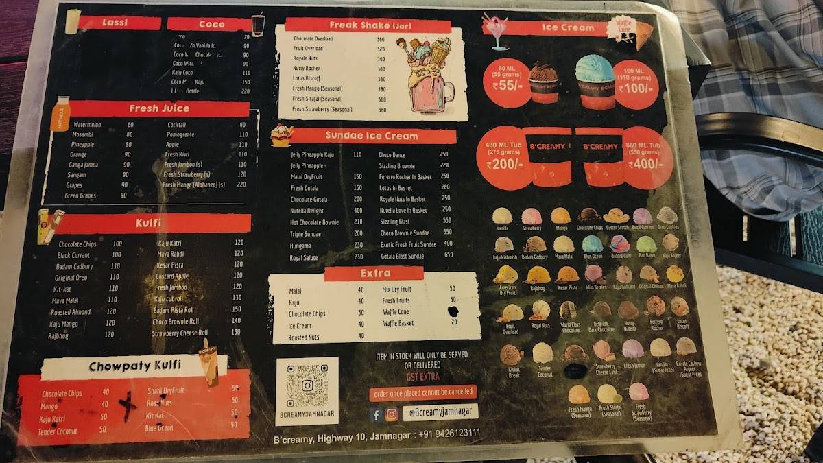 Menu at Highway 10 Food Court Jamnagar Family Hangout Destination, India