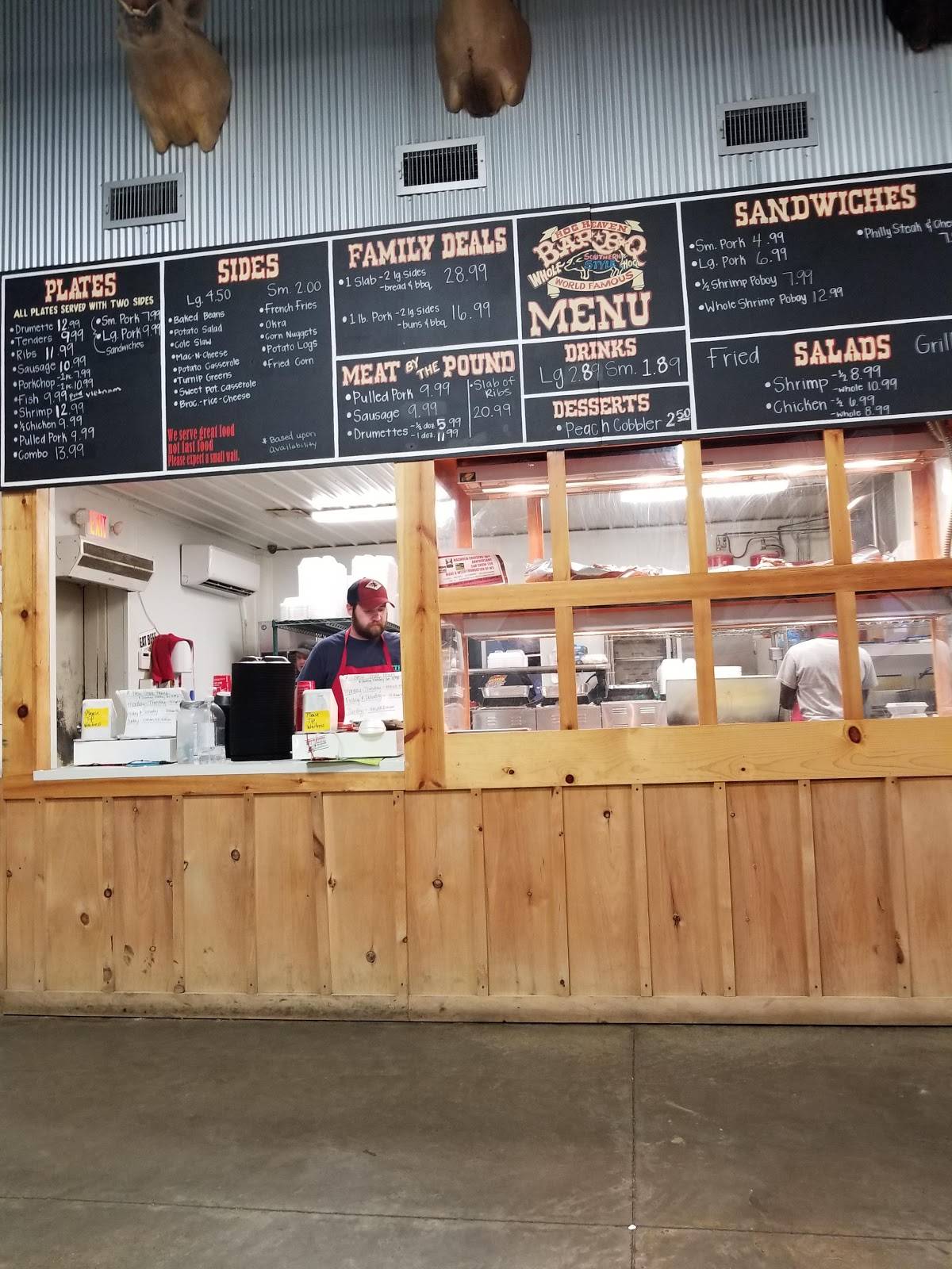 Menu at Hog Heaven BBQ, Laurel