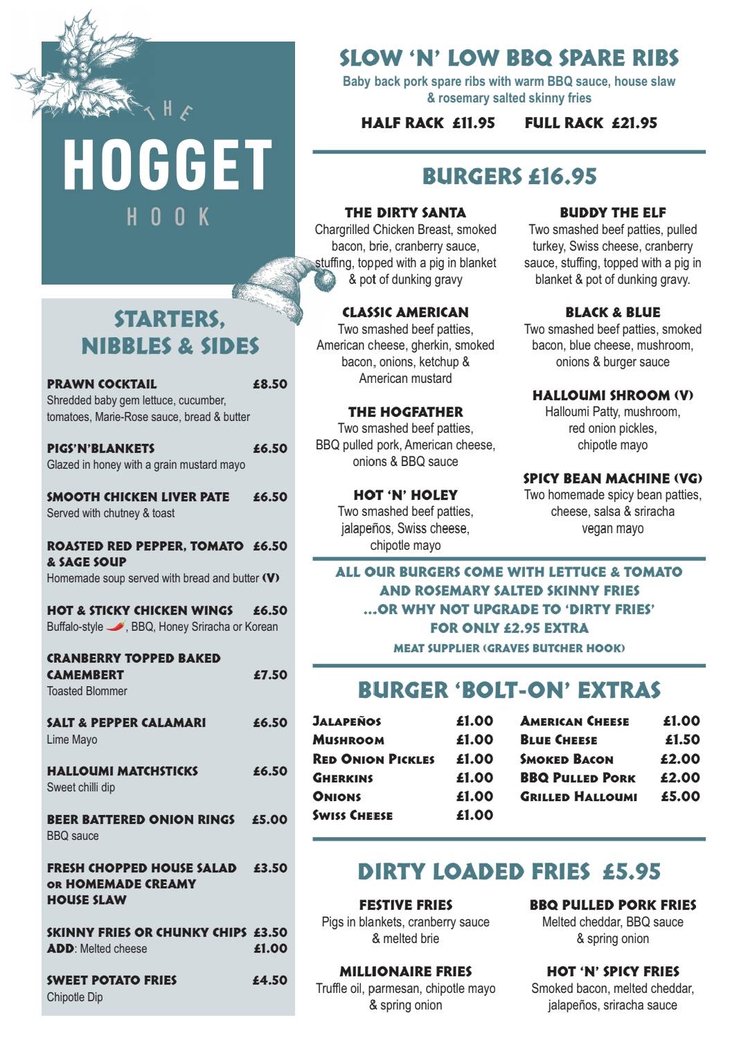Menu at Hogget Hook Basingstoke pub & bar, Hook