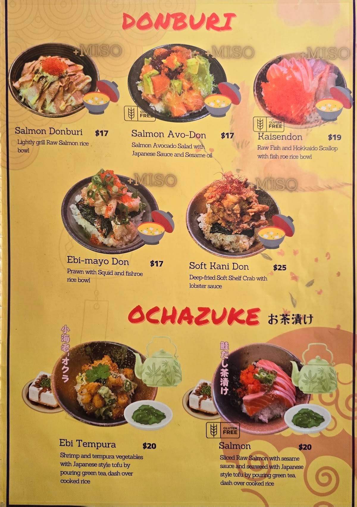 Menu at Hokkaiya Japanese Restaurant, Hamilton