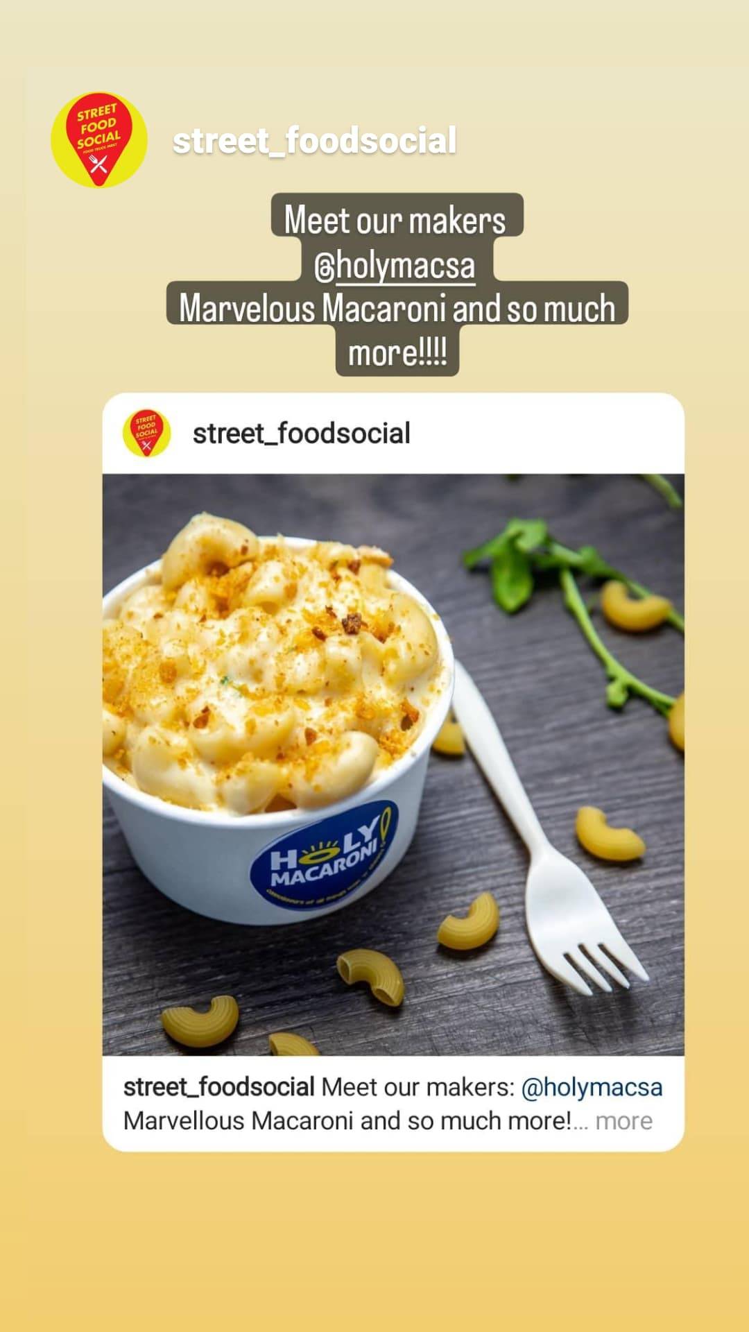 Menu at Holy Macaroni, Long Street restaurant, Cape Town