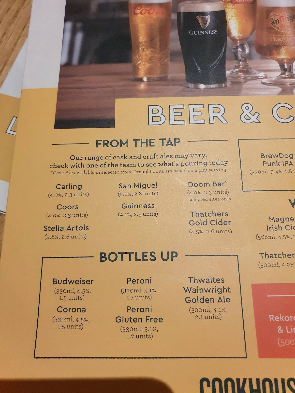 Menu at Holystone Park Cookhouse + Pub, Newcastle upon Tyne