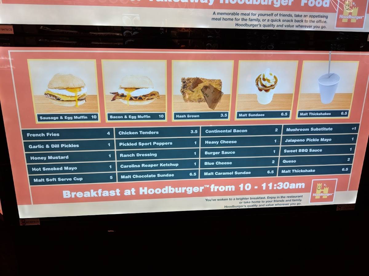 Menu at Hoodburger Northbridge restaurant, Northbridge